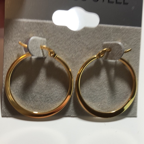 Beya | Jewelry | Hoops Earrings Gold Tone Stainless Steel | Poshmark